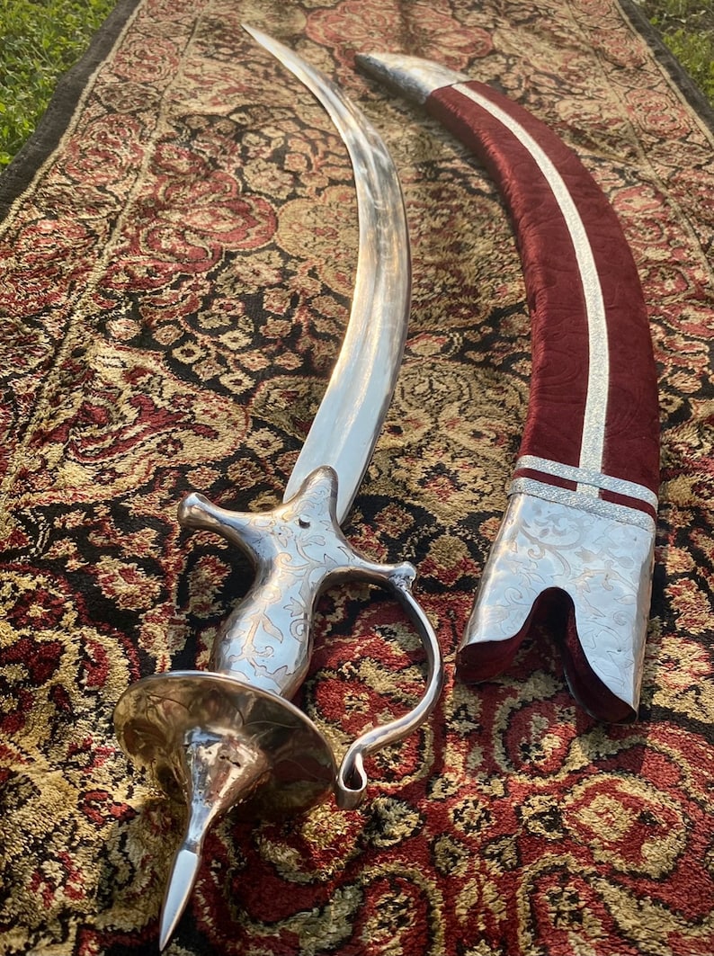 Talwar / Tulwar Hand Forged in Fire Hand Hammered 80crv2 Steel Full ...