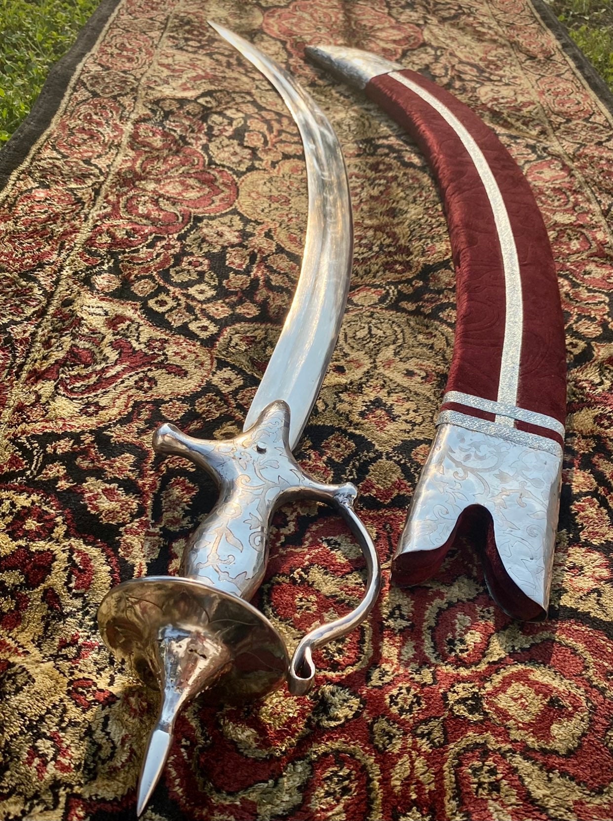 Talwar / Tulwar Hand Forged in Fire Hand Hammered 80crv2 Steel Full ...