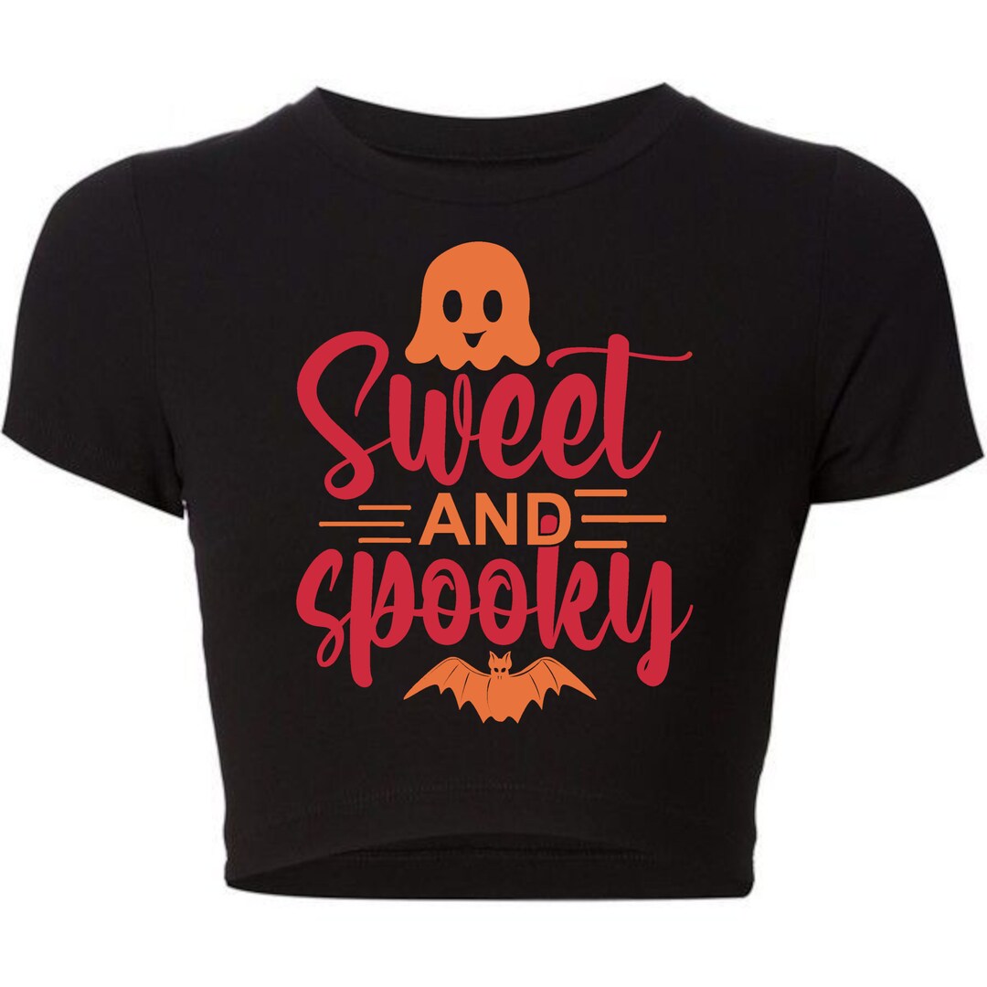 Halloween Croptop Womans Gift Graphic Shirt Printed Shirt Sweet ...