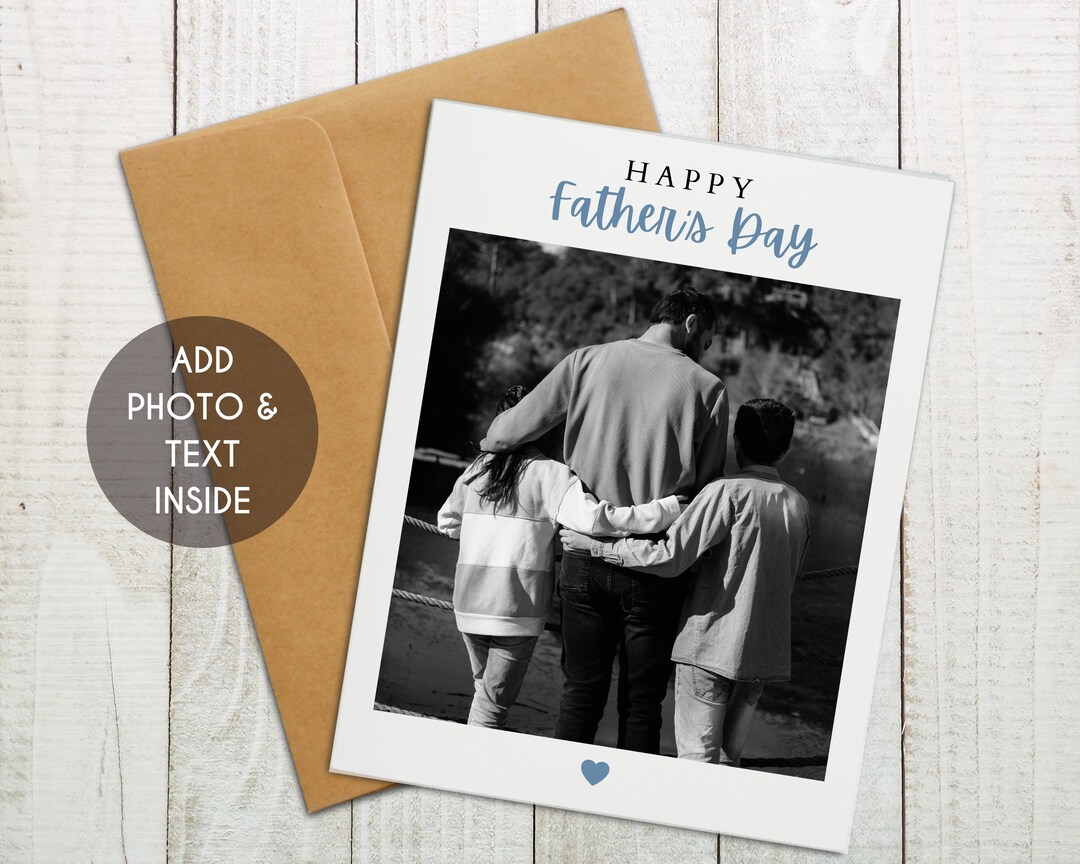 Father's Day Photo Card, Custom Happy Father's Day Card, Personalized ...