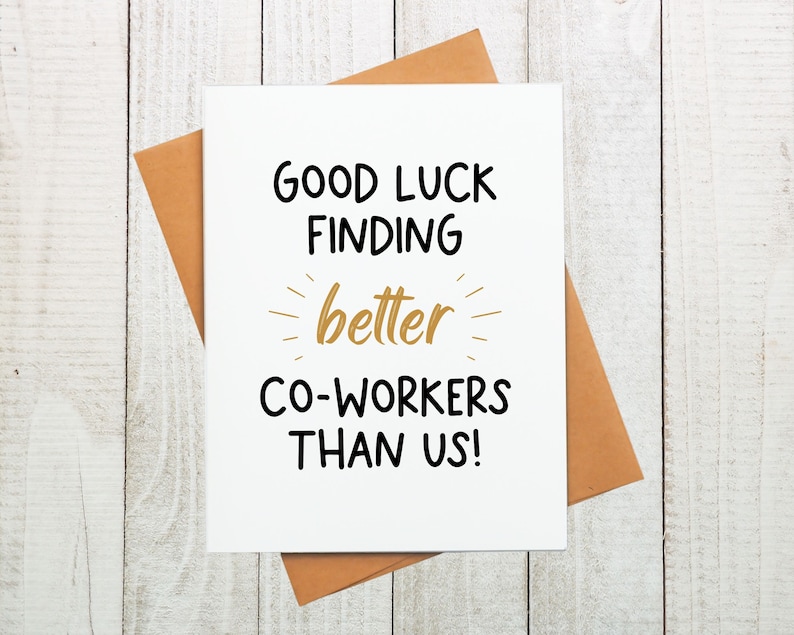 Funny New Job Card Funny Good Luck Card Co-worker Leaving - Etsy
