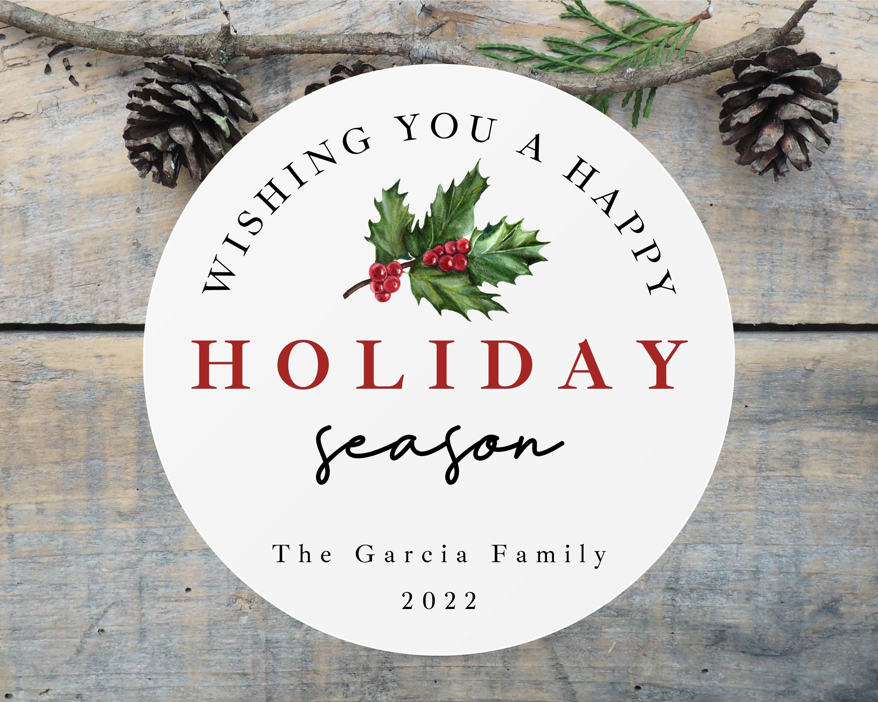 2 Custom Holiday Labels Set of 20 Personalized - Etsy