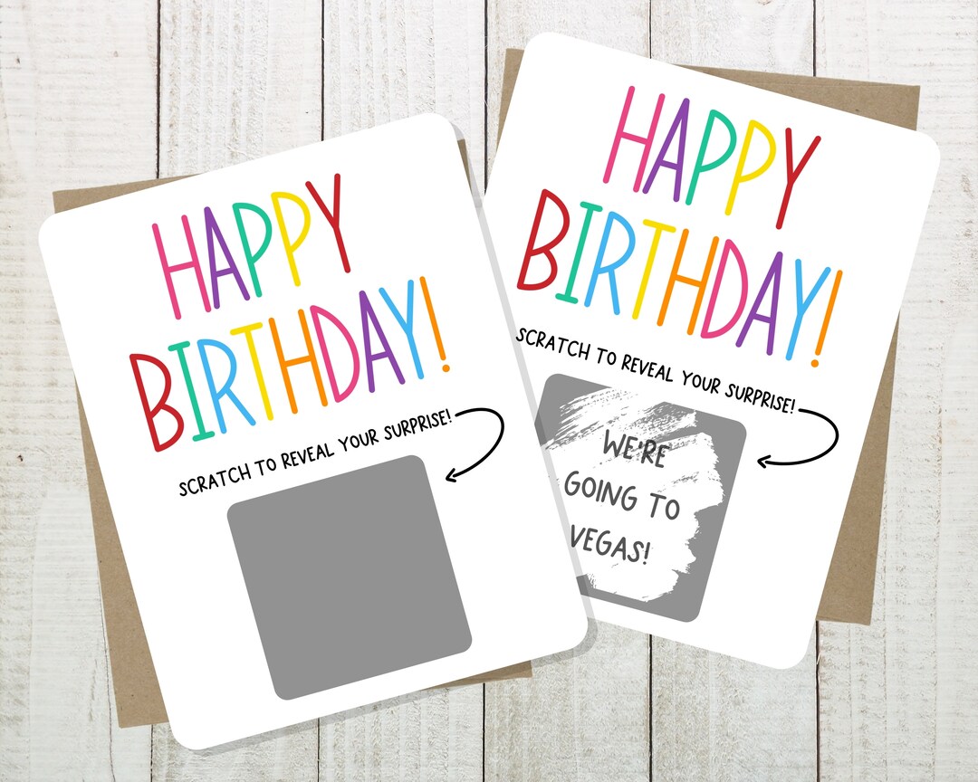 Surprise Birthday Scratch Off, Custom Scratch Card, Custom Birthday ...
