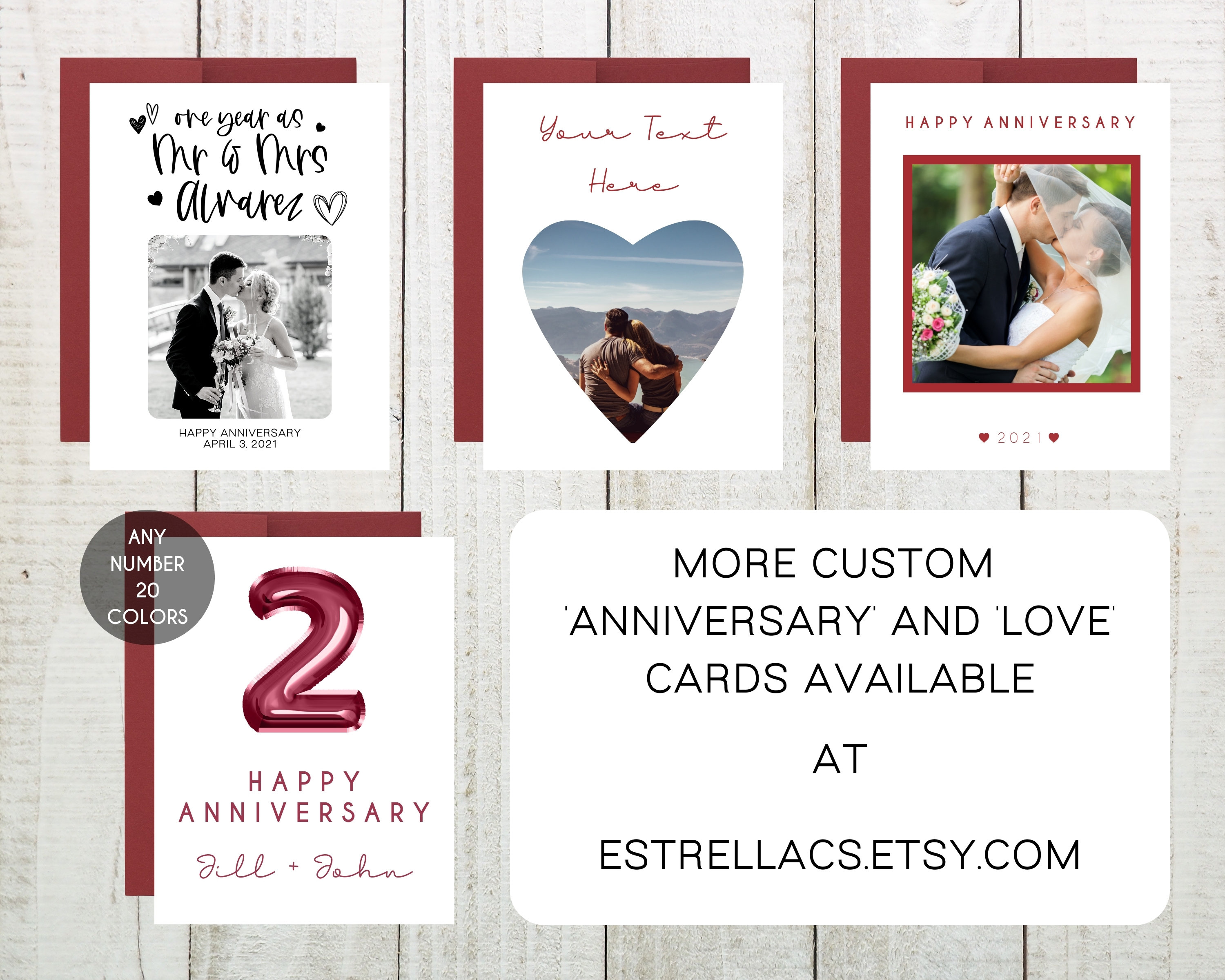 One Year Anniversary Card First Anniversary Card Custom | Etsy