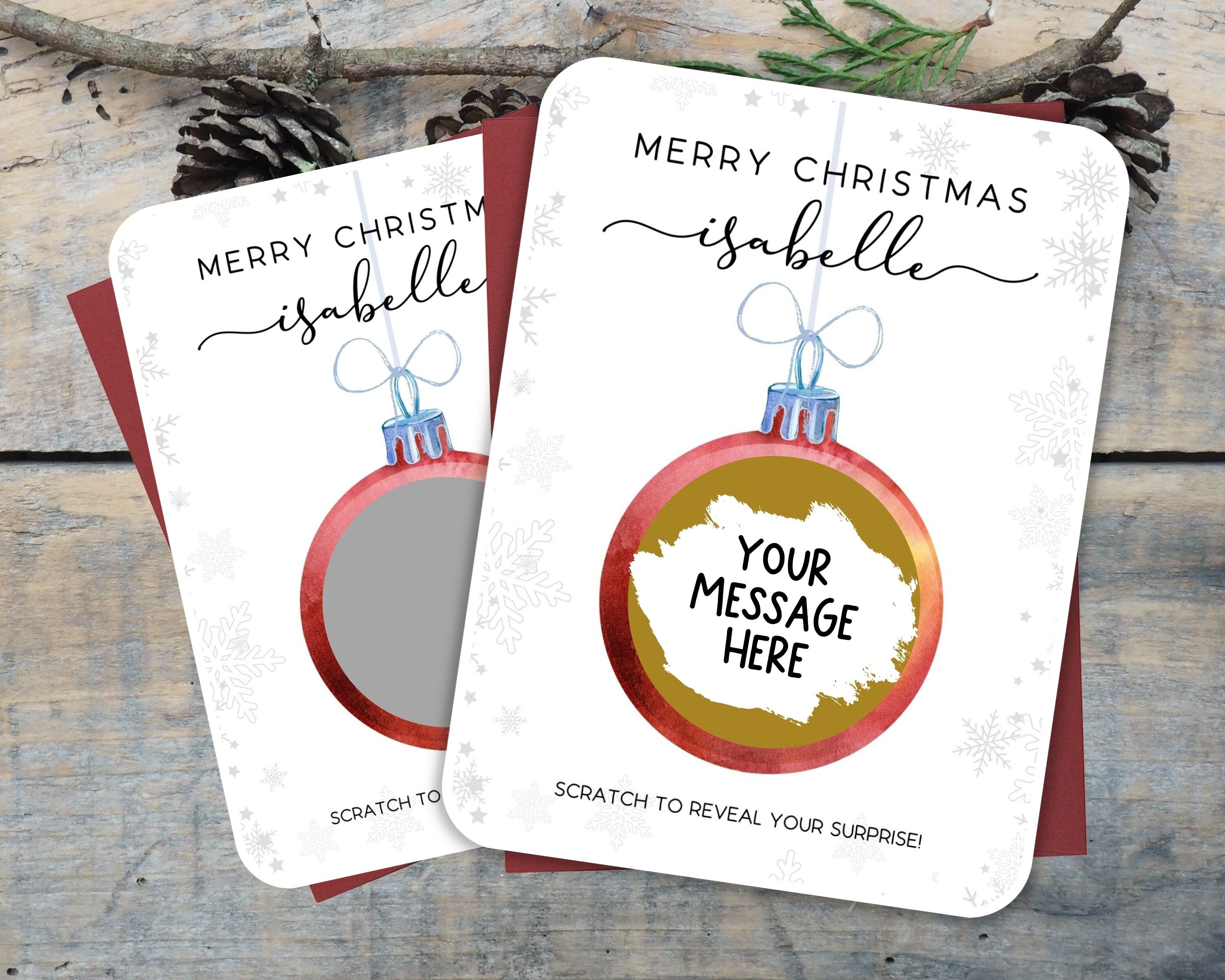 Custom Christmas Scratch Card Custom Christmas Scratch and | Etsy
