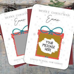 Personalized Surprise Christmas Scratch to Reveal Card, Custom ...