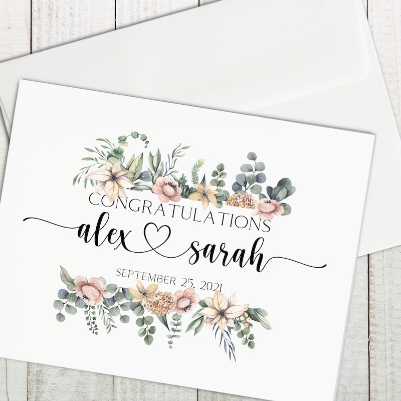 Custom Wedding Congratulations Cards - Etsy