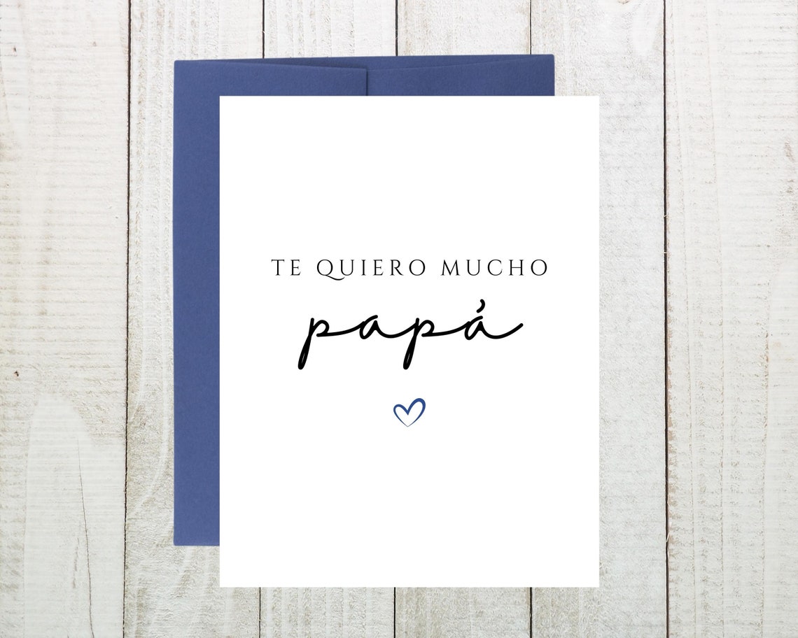 Te Quiero Mucho Papá Card Spanish Father's Day Card - Etsy