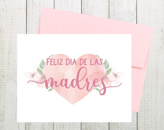 Feliz Dia De Las Madres Greeting Card Happy Mother's Day - Etsy