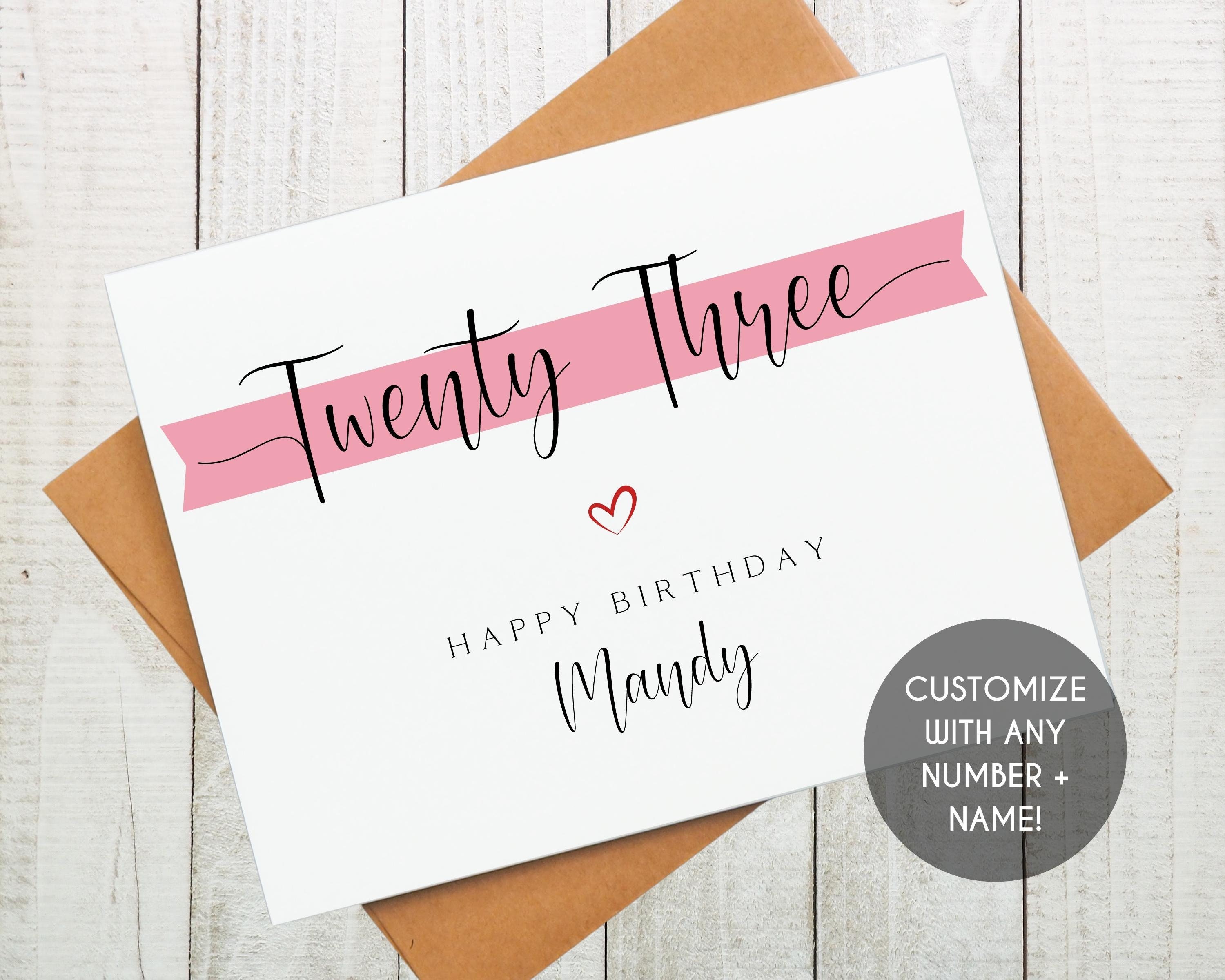 Personalized Number Birthday Card, Any Number Birthday Card, Custom ...