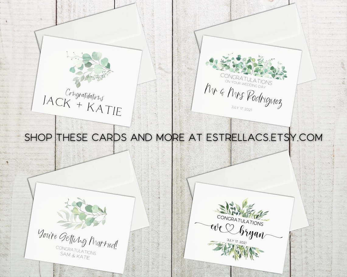 Custom Wedding Congratulations Card Personalized Wedding - Etsy