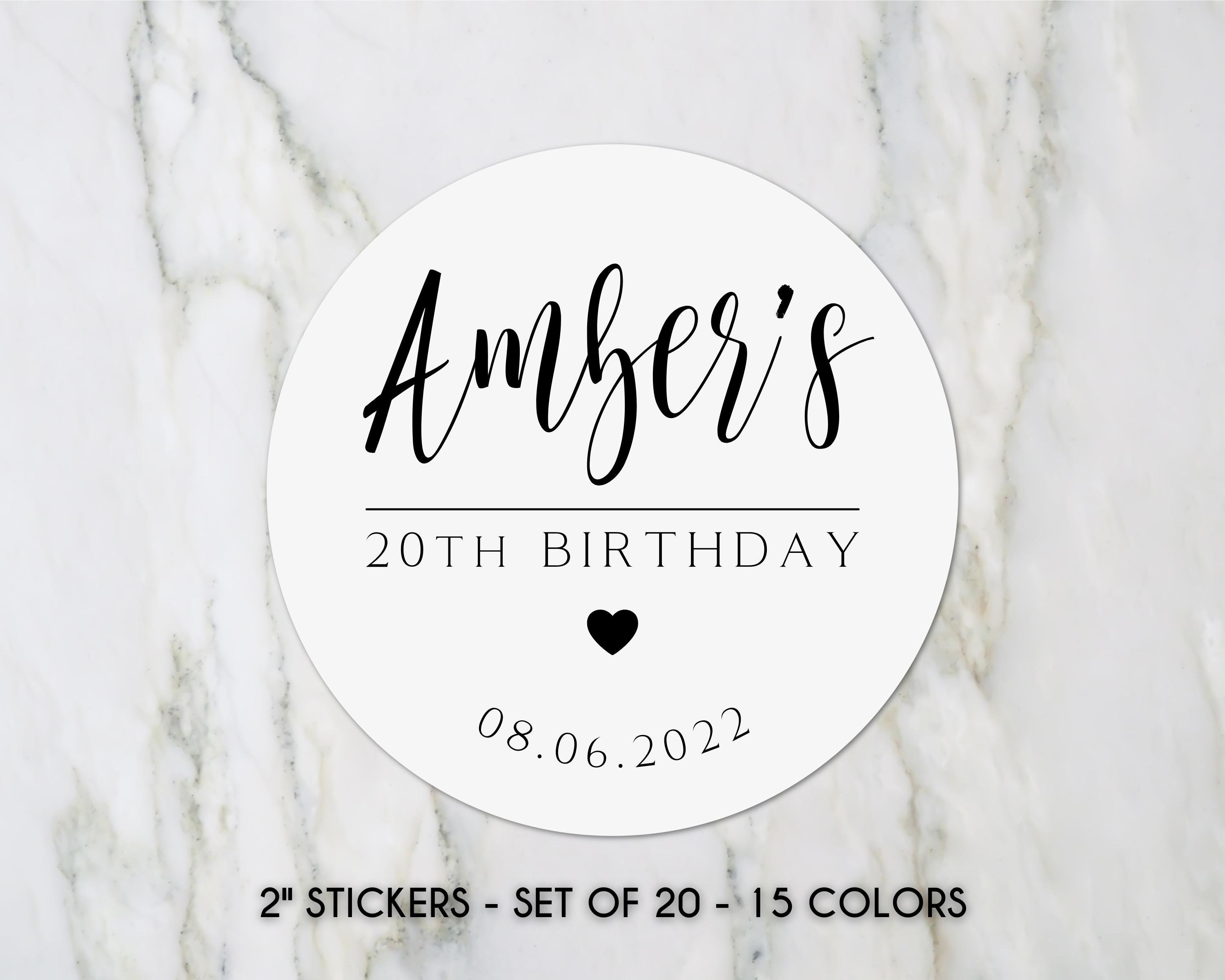 2 Custom Birthday Labels Set of 20 Personalized - Etsy