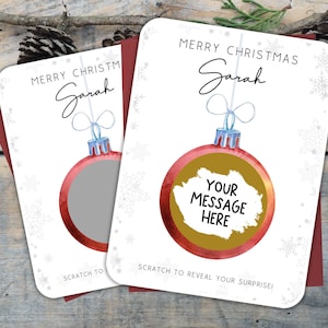 Custom Christmas Scratch Card, Custom Christmas Scratch and Reveal Card ...