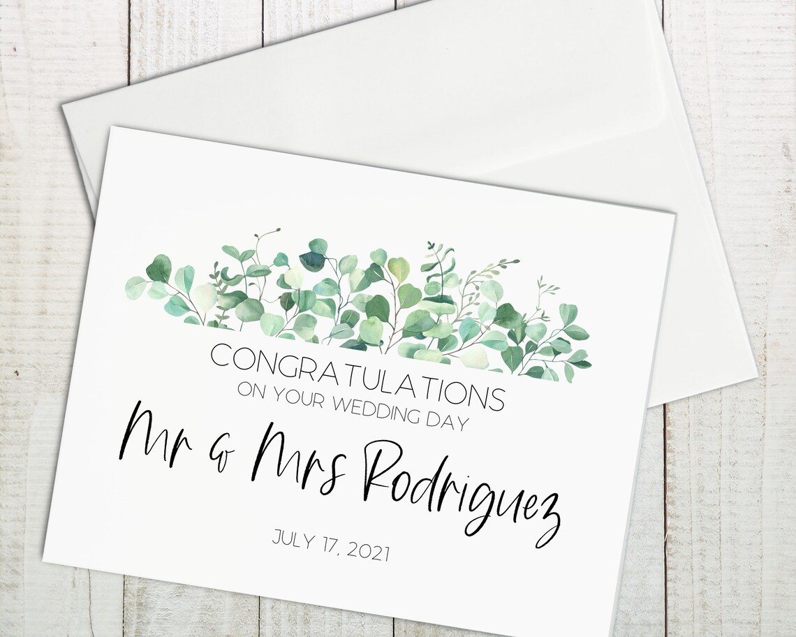 Personalized Congratulations Wedding Card Custom Wedding | Etsy