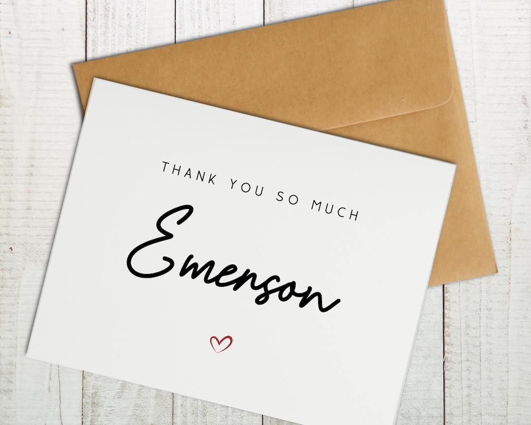 Personalized Thank You Card, Custom Thank You Card, Custom Gratitude ...
