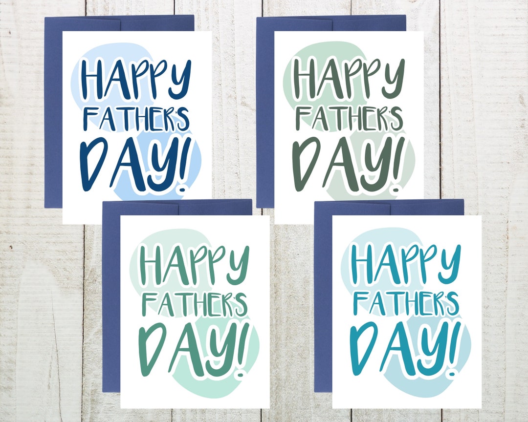 Father's Day Card Set, Add Message Inside, Personalized Fathers' Day ...
