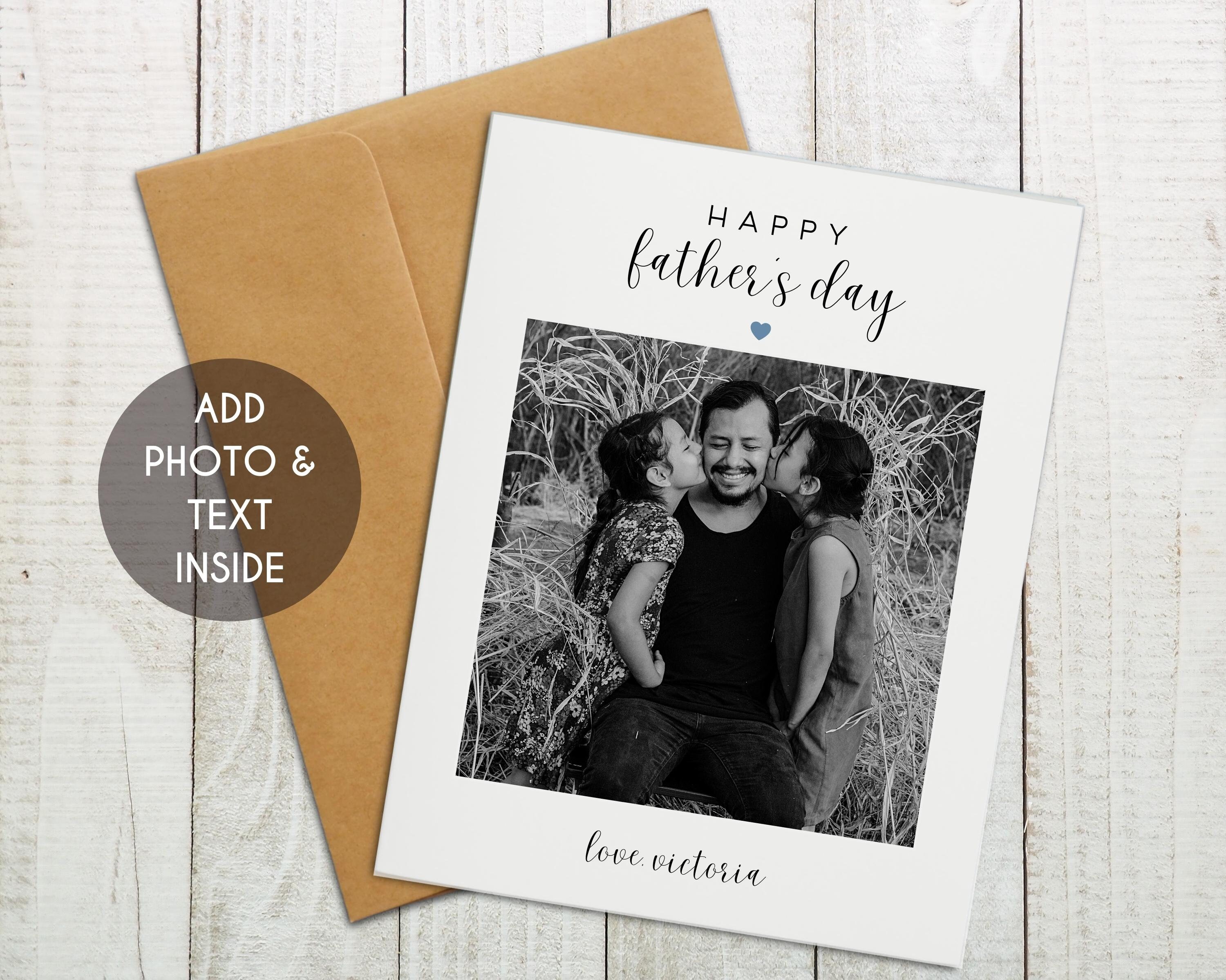 Father's Day Photo Card Custom Happy Father's Day - Etsy