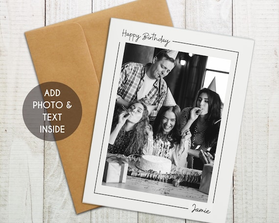 Personalized Photo Birthday Card Custom Birthday Card - Etsy