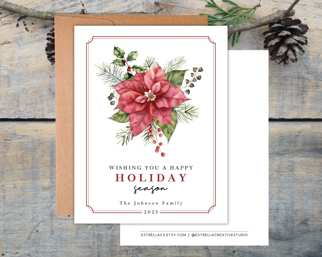 Personalized Holiday Notecard Set, Custom Holiday Card Set, Holiday ...