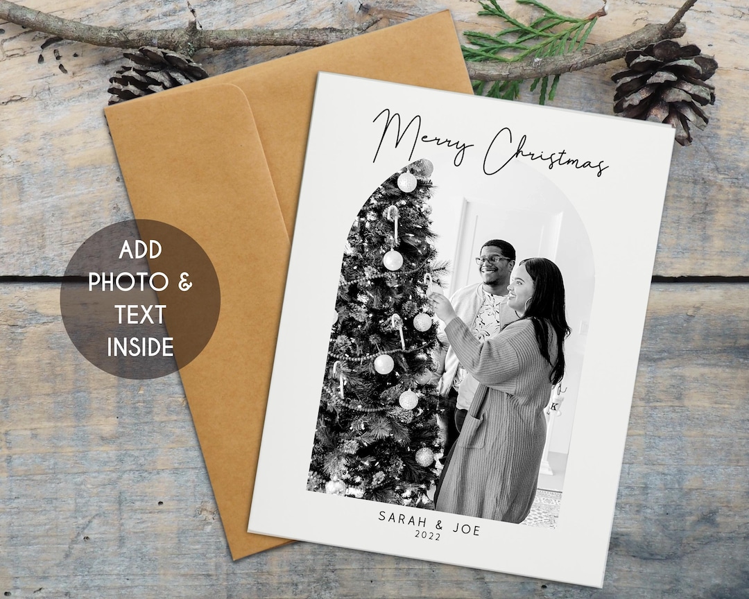Personalized Christmas Photo Card, Custom Christmas Card With Photo ...