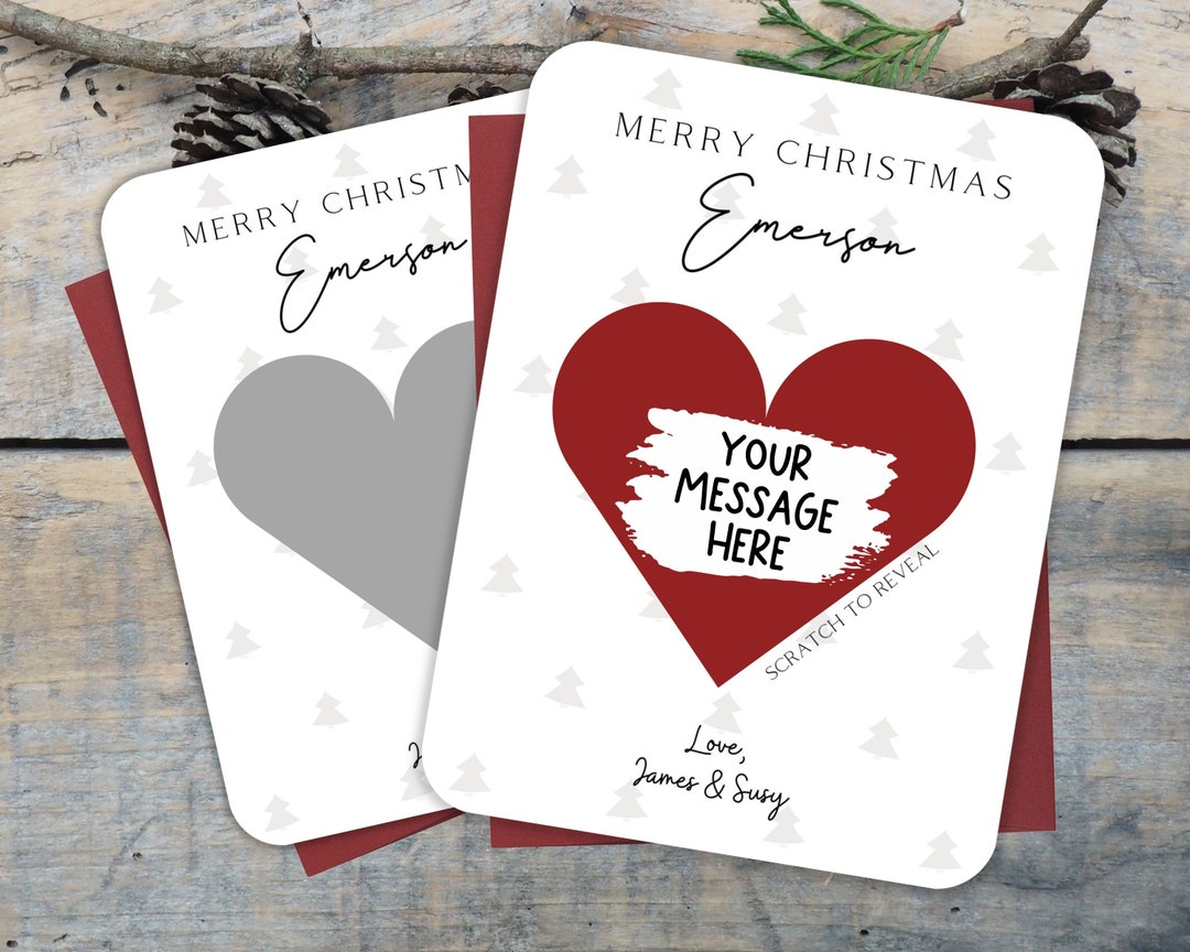 Personalized Christmas Scratch & Reveal Card, Custom Christmas Scratch ...