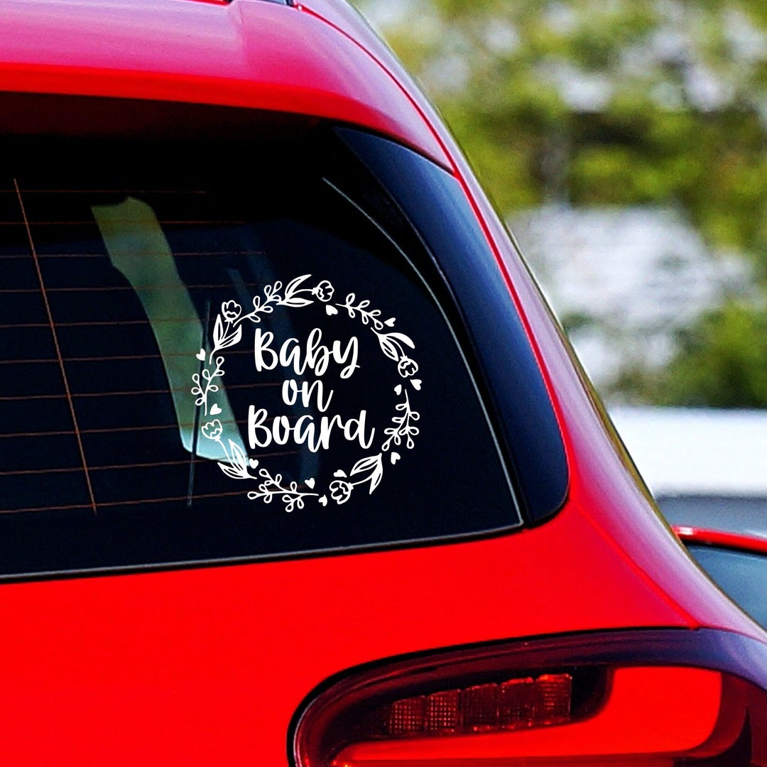 Baby on Board Floral Car Decal, Custom Car Decal, Baby Car Decal, Funny ...