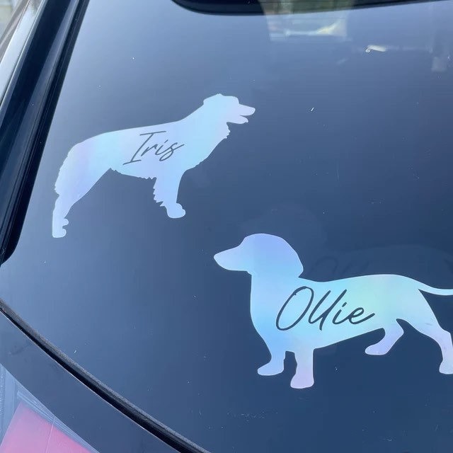 Custom Dog Name Silhouette Decal All Dog Breeds Dog Lover - Etsy