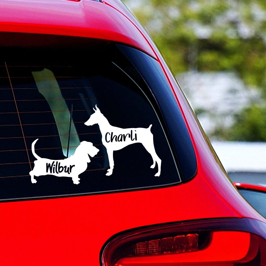 Custom Dog Name Silhouette Decal, All Dog Breeds, Dog Lover Decal, Dog ...
