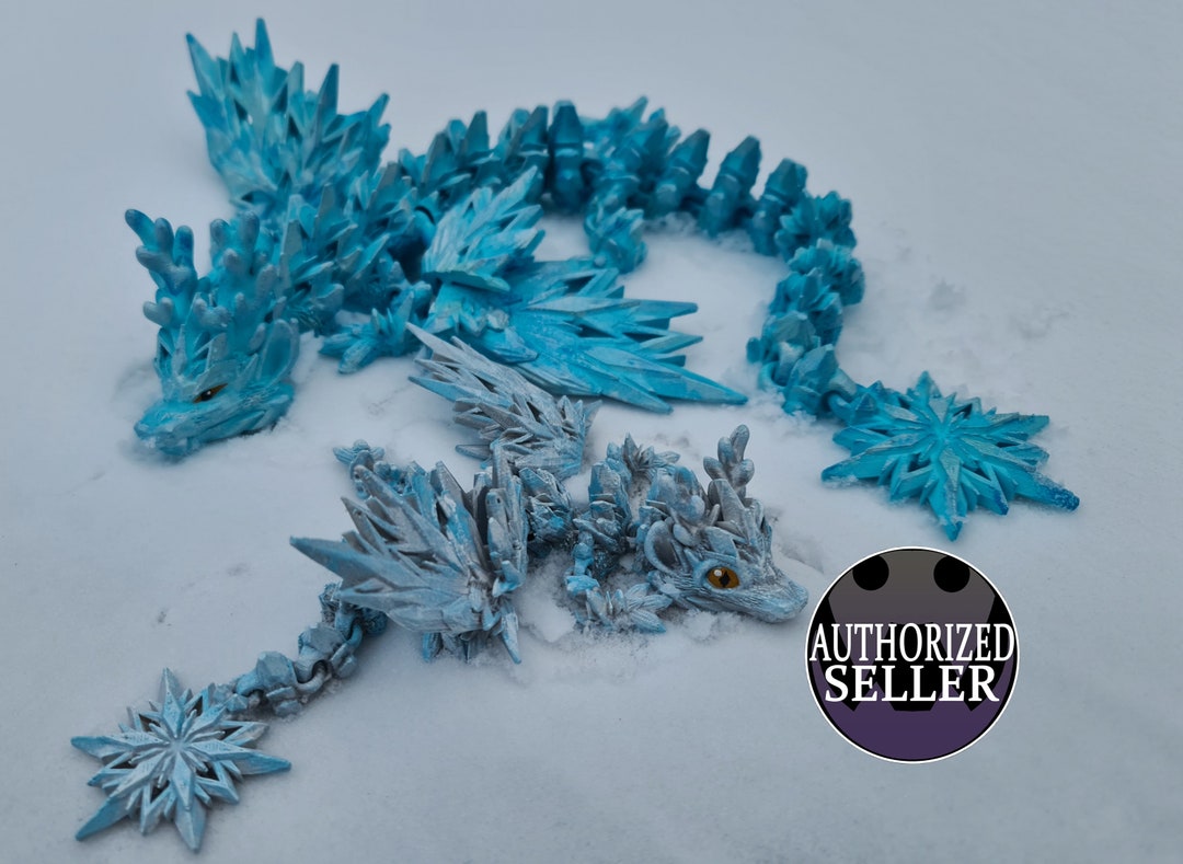 Articulated Winter Dragon | Cinderwing3d | Unpainted/painted - Etsy