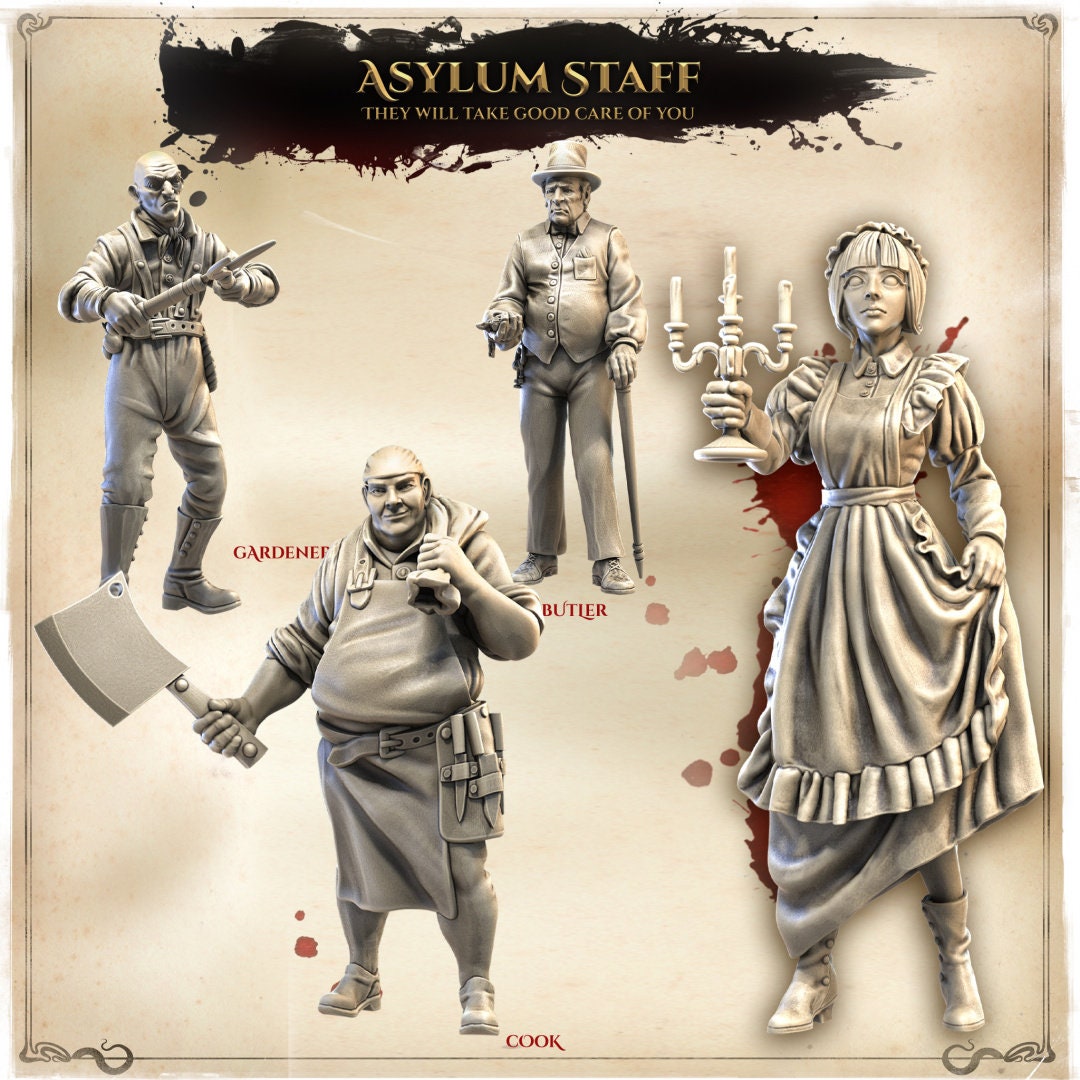Asylum Staff | Great Grimoire | 3D Print | Ready to Paint - Etsy