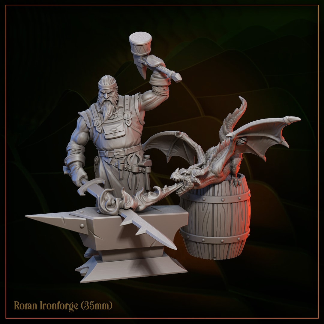 Roran Ironforge | Great Grimoire | 3D Print | Ready to Paint - Etsy