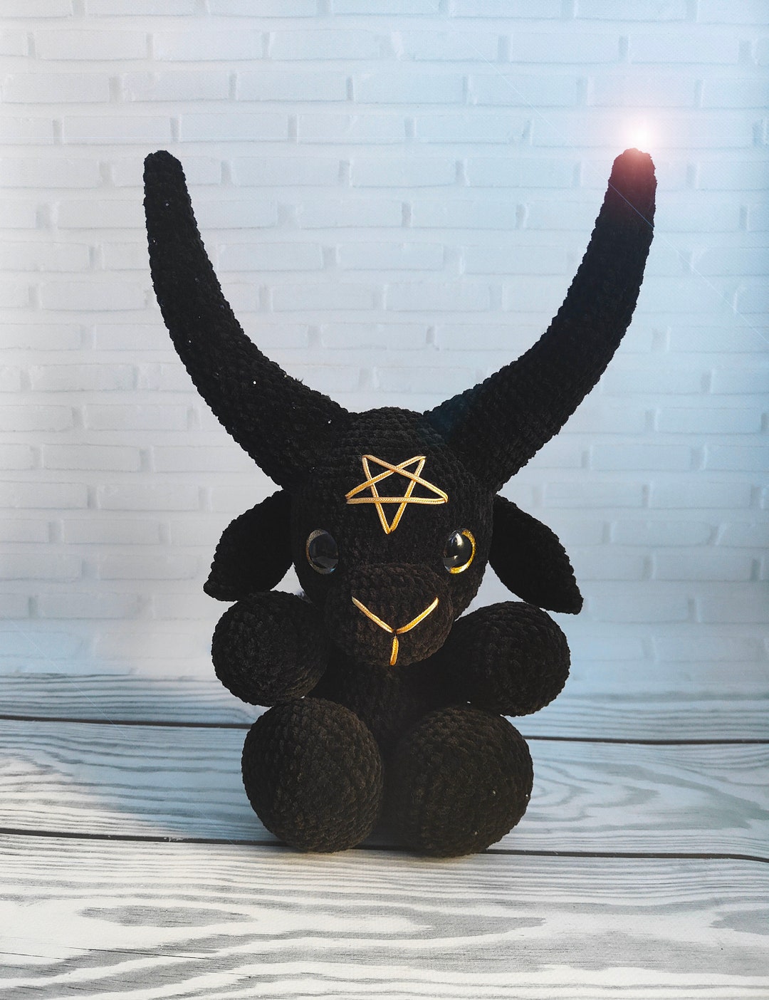 Baphomet, Black Plush Baphomet, Occult Toy, Pentagram - Etsy