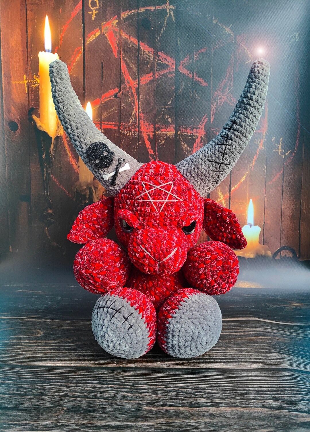 Baphomet, Crocher Plush Baphomet, Satanic, Occult Decor - Etsy