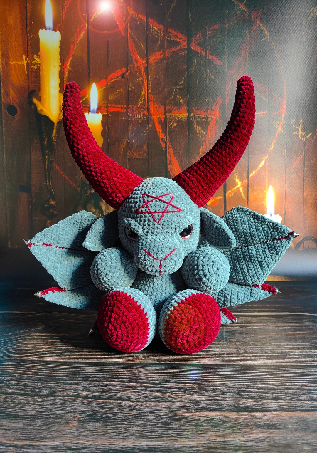 Baphomet, Plush Baphomet, Creepy Amigurumi, Pentagram - Etsy