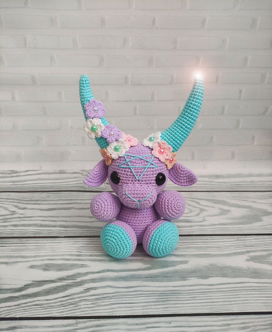 Crochet Baphomet Plush: Gothic Pentagram Decor - Etsy