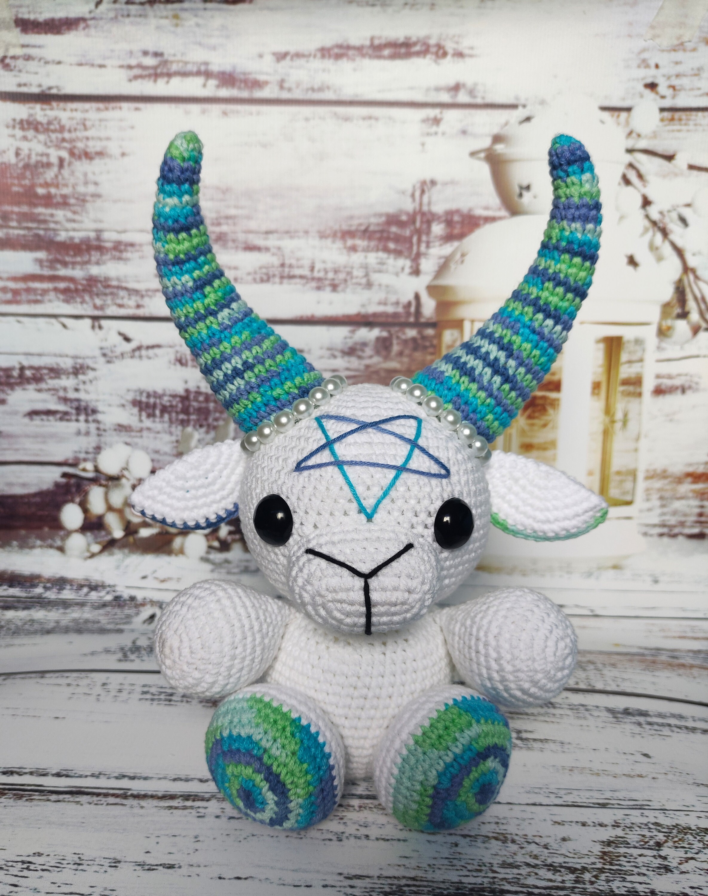Baphomet, Knitted Baphomet Plush, Gothic Toy, Creepy, Pentagram - Etsy