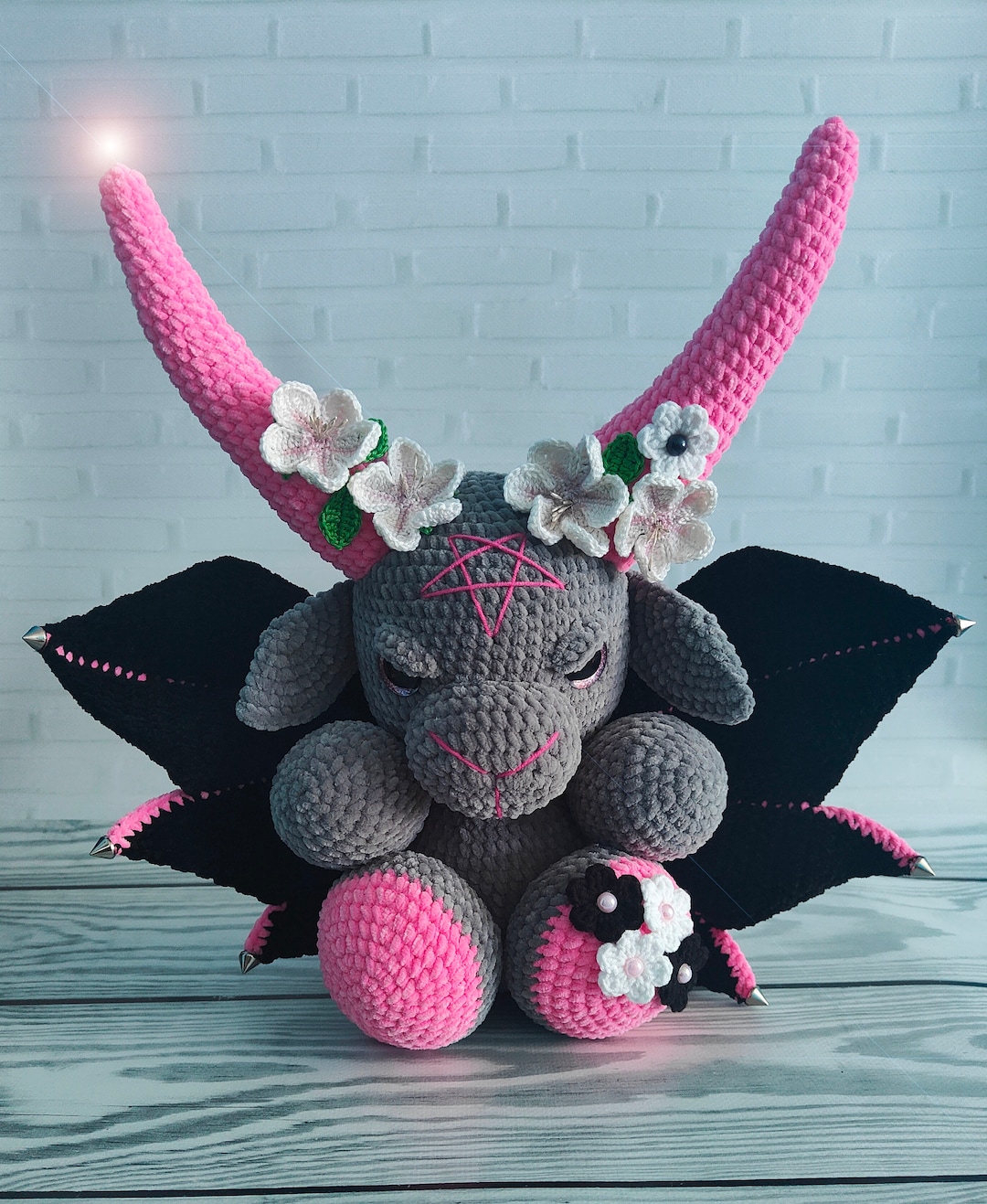 Baphomet, Crochet Plush Baphomet, Occult Toy, Pentagram - Etsy