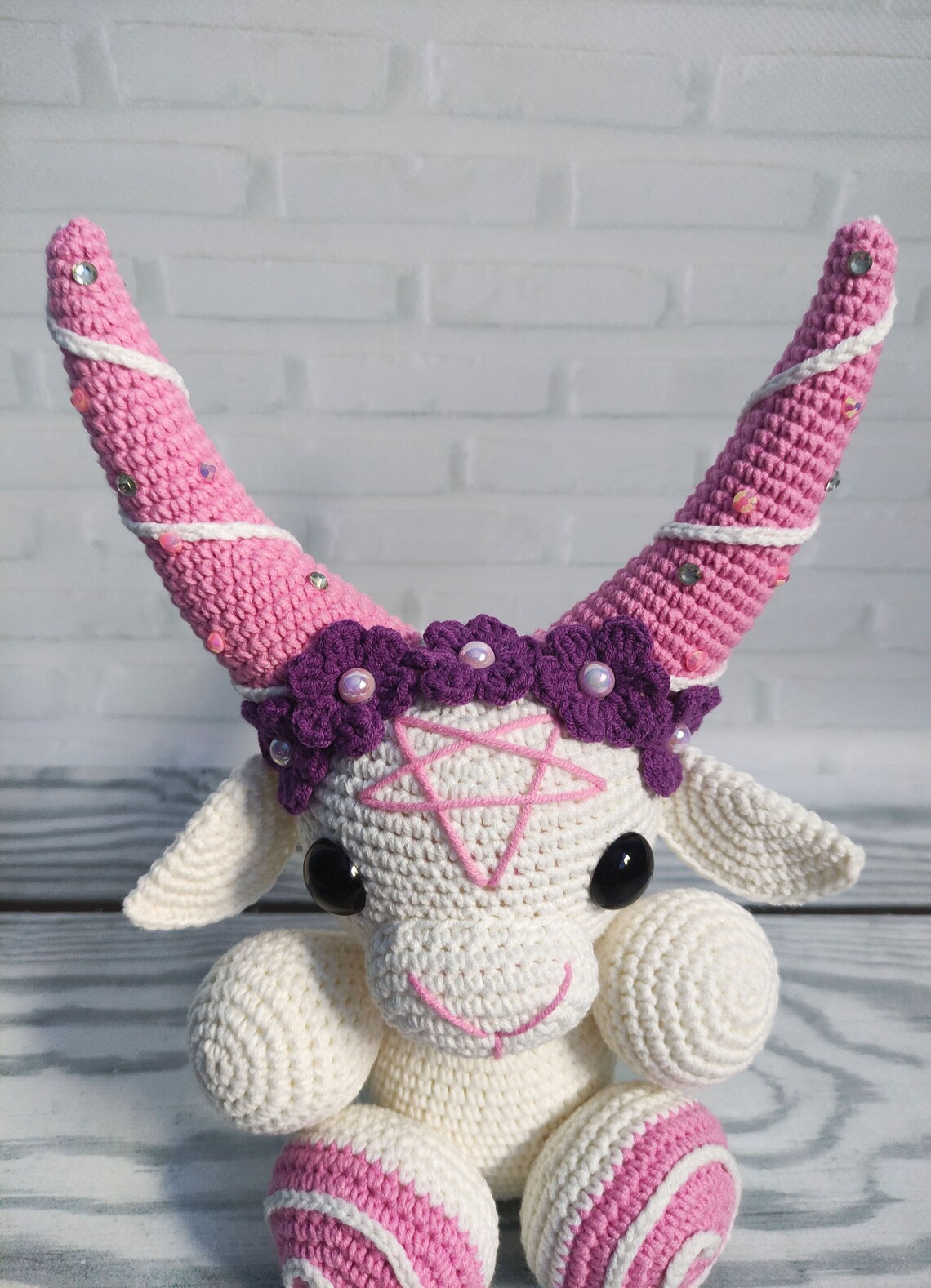 Baphomet, Plush Baphomet, Creepy Amigurumi, Gothic, Occult Decor - Etsy