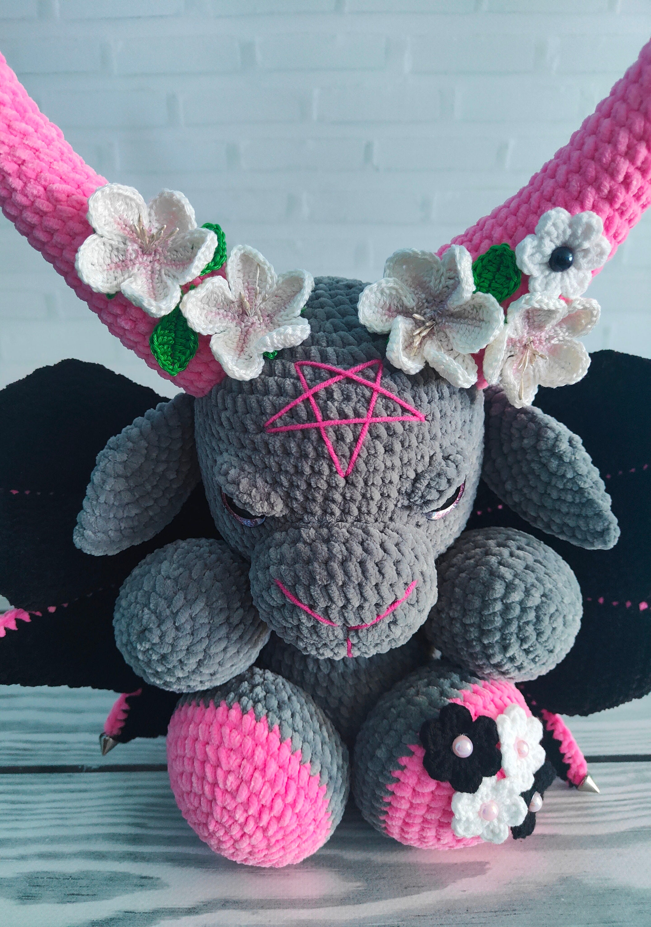 Baphomet, Crochet Plush Baphomet, Occult Toy, Pentagram - Etsy