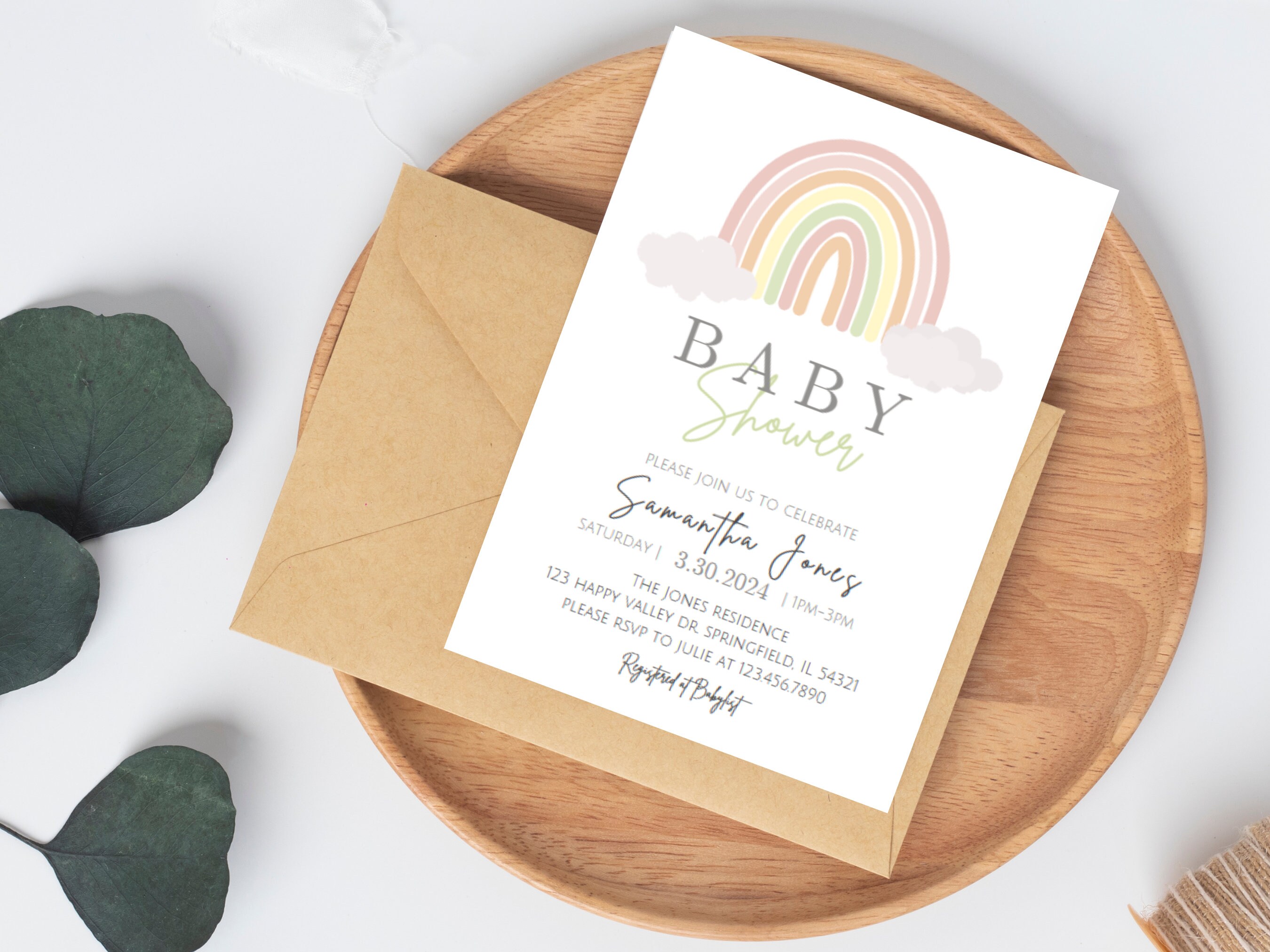 Rainbow Baby Shower Invitation Bundle | Baby Shower Invitation ...
