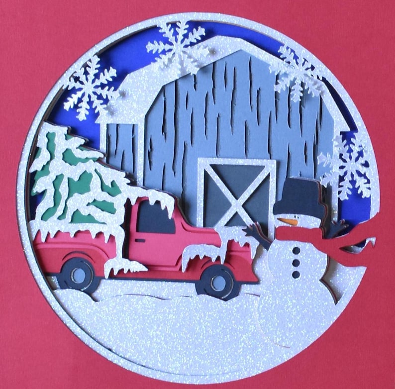 MYO 3D Cardstock Shadowbox Winter Scene PAPER ONLY - Etsy