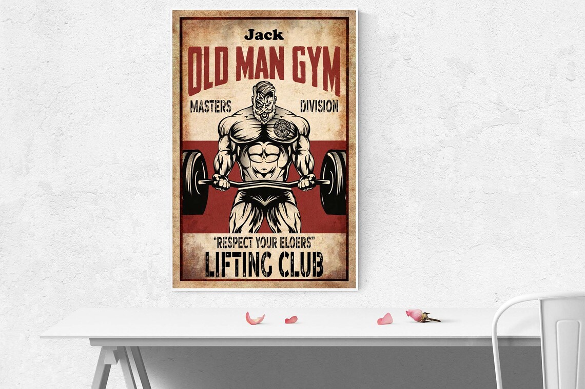 Old Man Gym poster Work out print Motivational print | Etsy