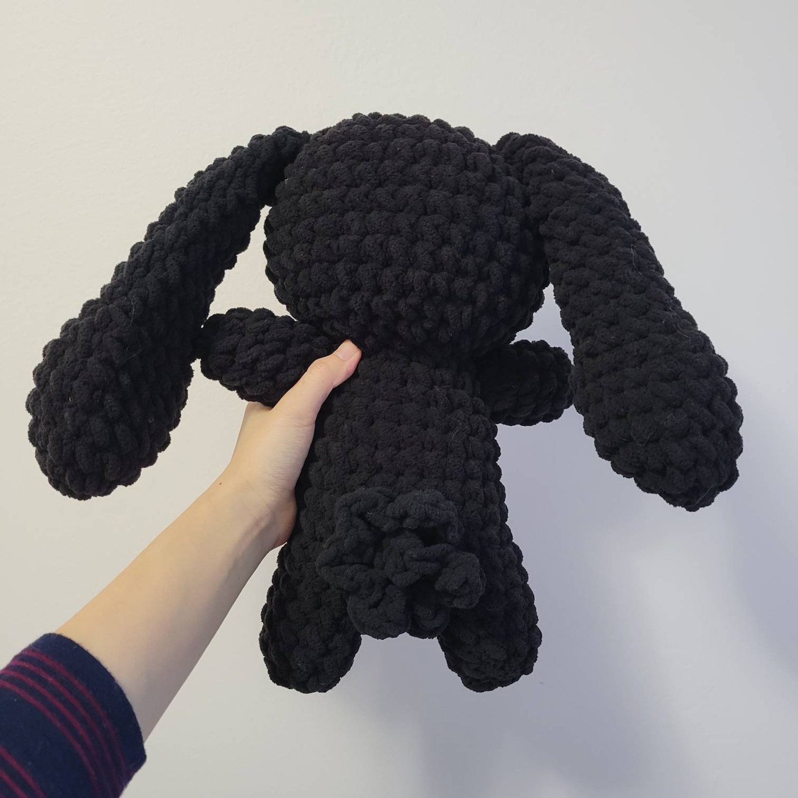 Customizable Large Crochet Bunny Black Bunny Rabbit - Etsy