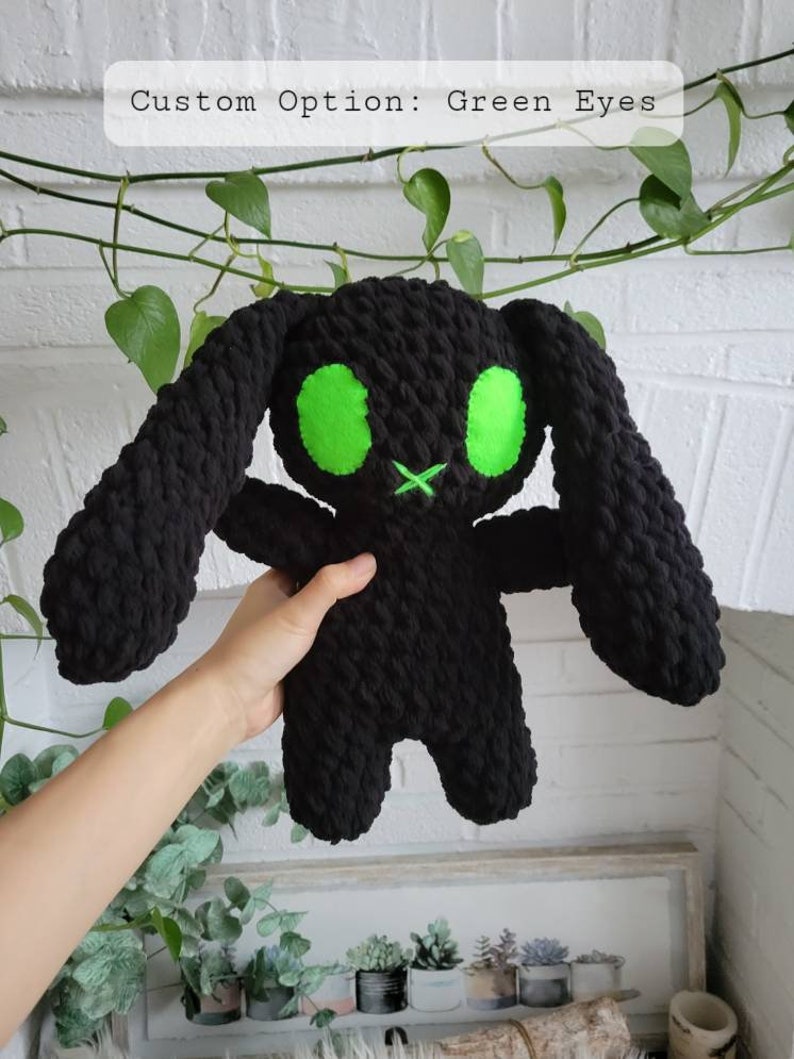 Customizable Large Crochet Bunny Black Bunny Rabbit - Etsy