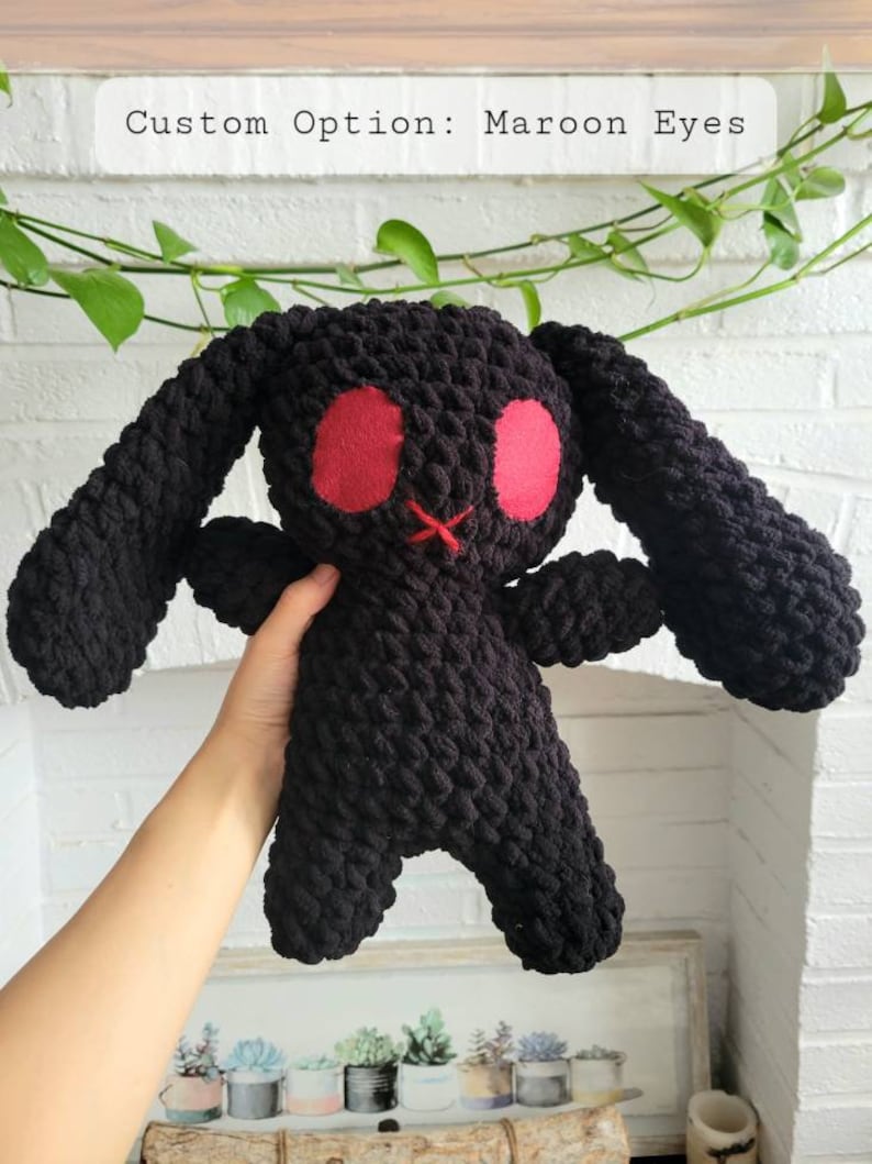 Customizable Large Crochet Bunny Black Bunny Rabbit - Etsy