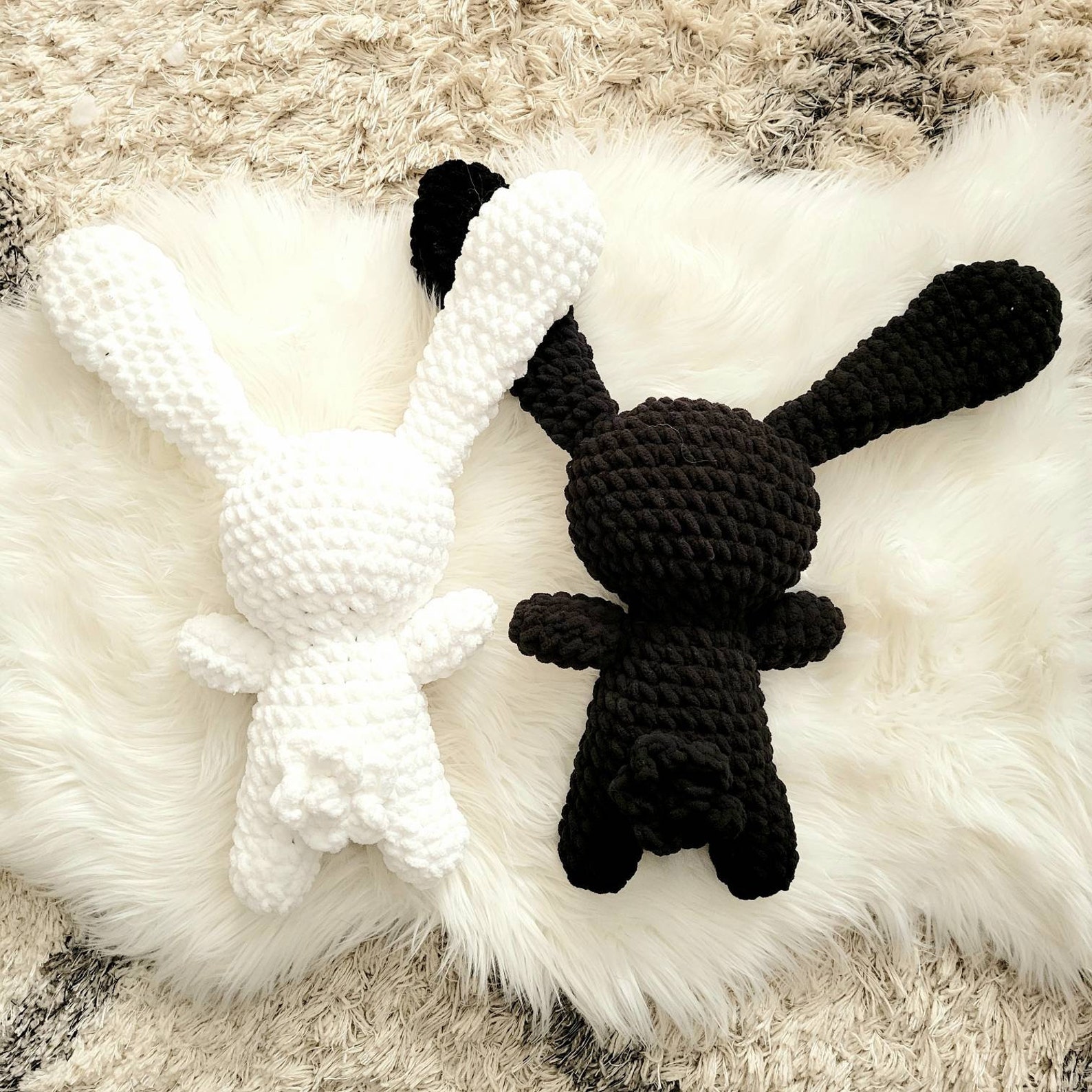 Customizable Large Crochet Bunny Black Bunny Rabbit - Etsy