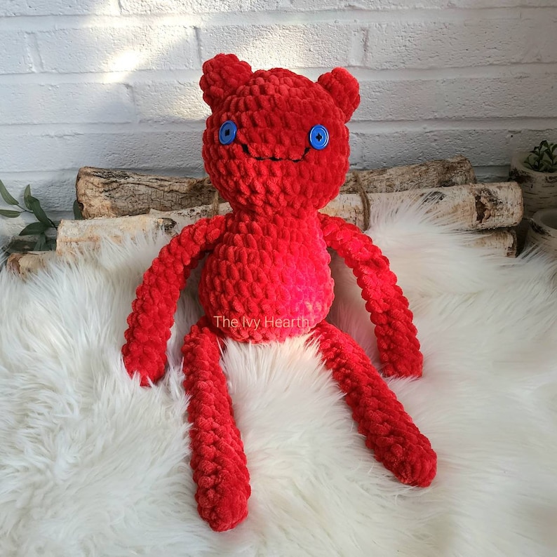 Large Red Hambo Plush Crochet Hambo Adventure Toy Cartoon - Etsy