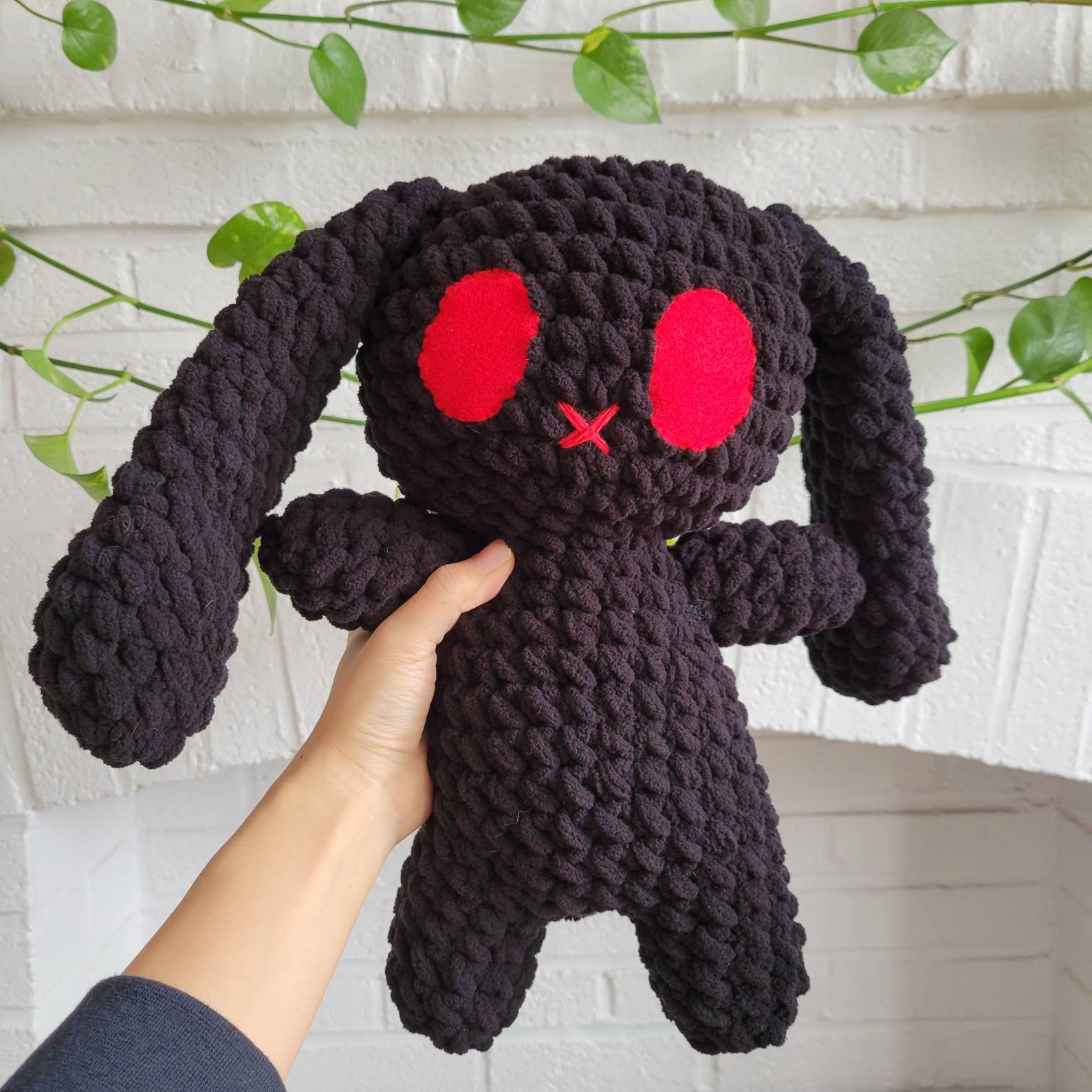 Customizable Large Crochet Bunny Black Bunny Rabbit - Etsy