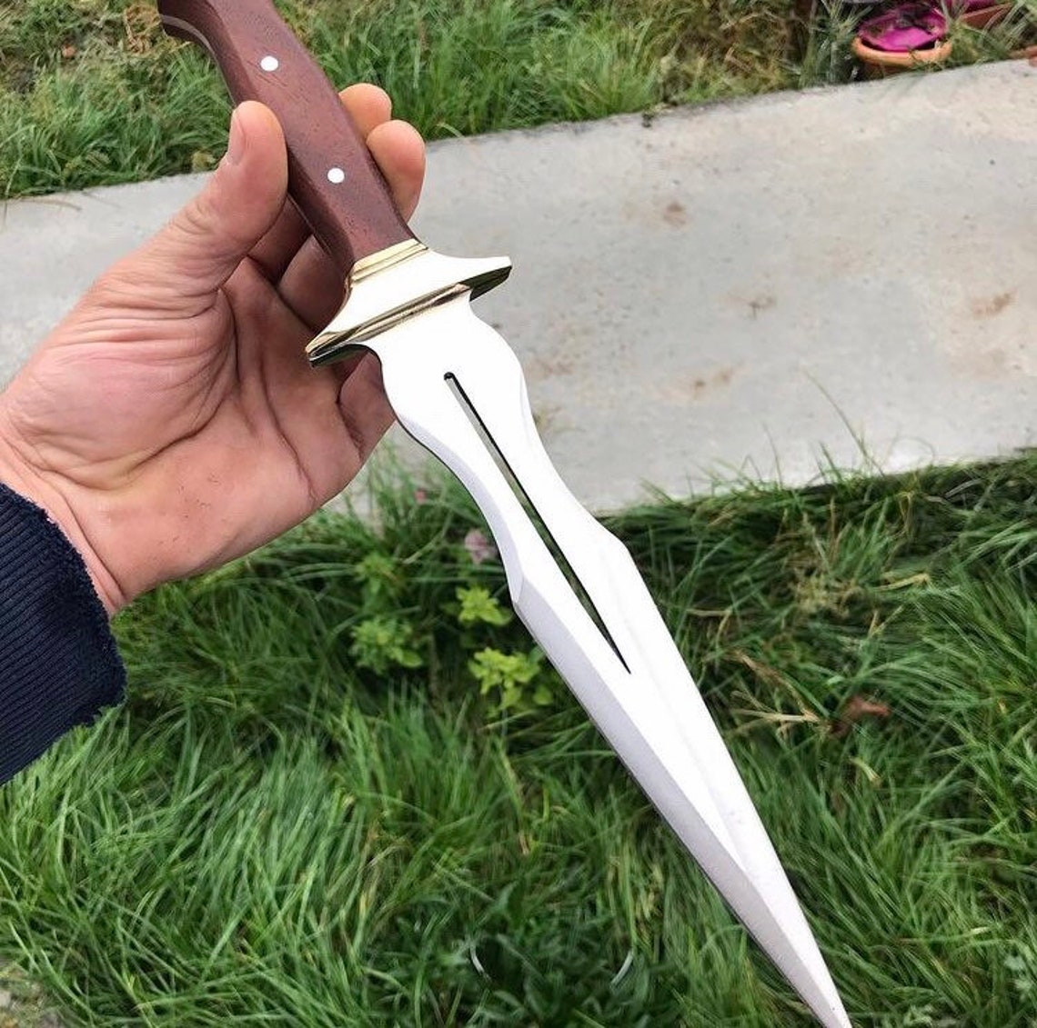 Double Edged Medieval Custom Dagger Handcrafted Leather Sheath | Etsy