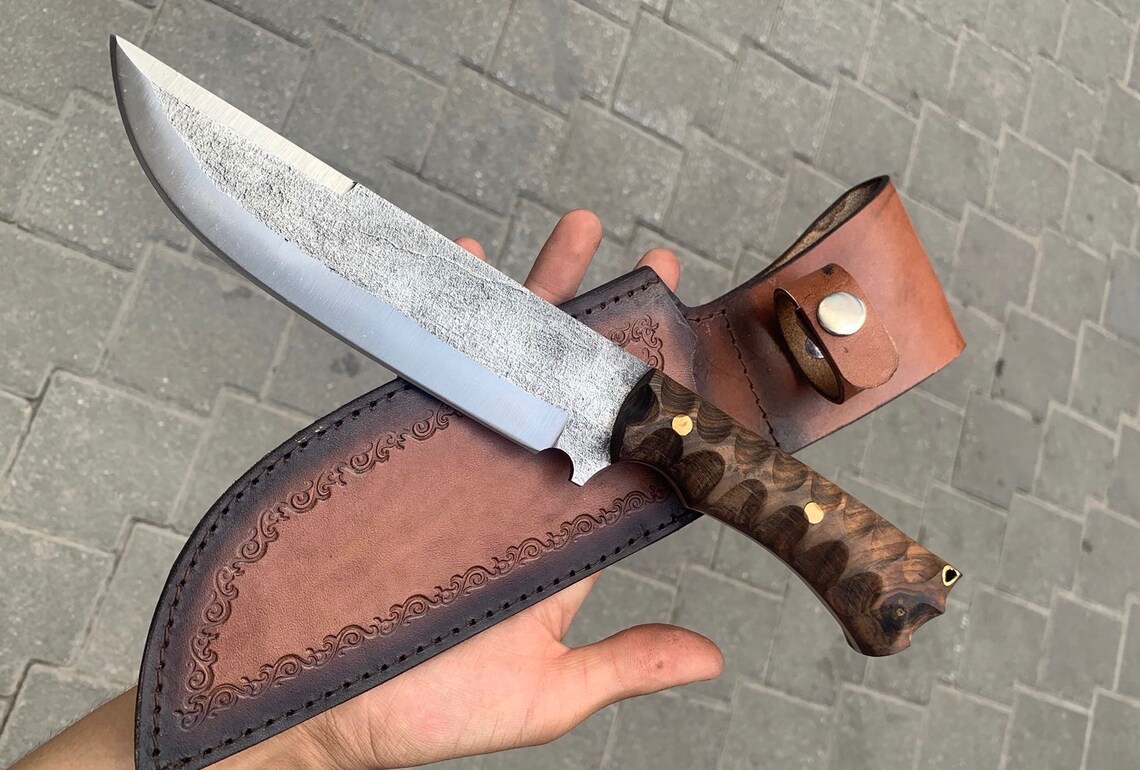 Custom Handcrafted Hunting Knife Walnut Wood Engraved Handle - Etsy